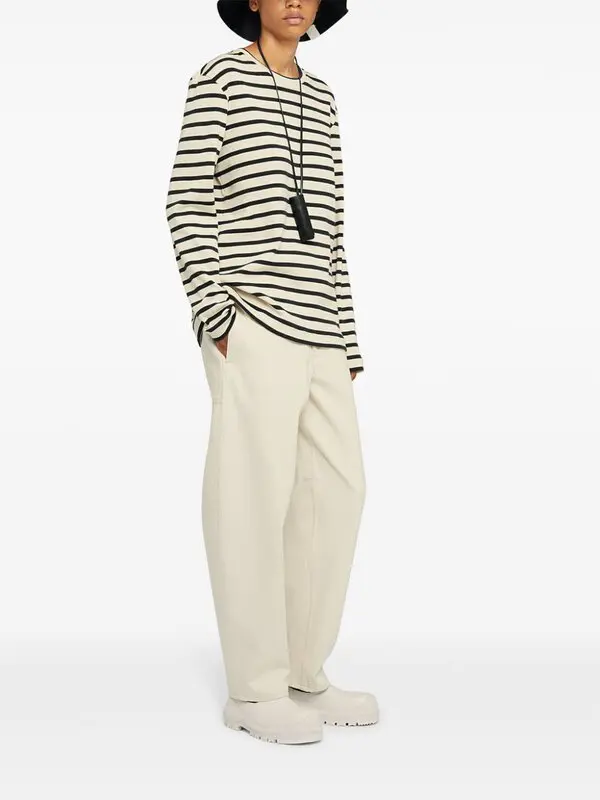 JIL SANDER Stripe-print Cotton T-shirt