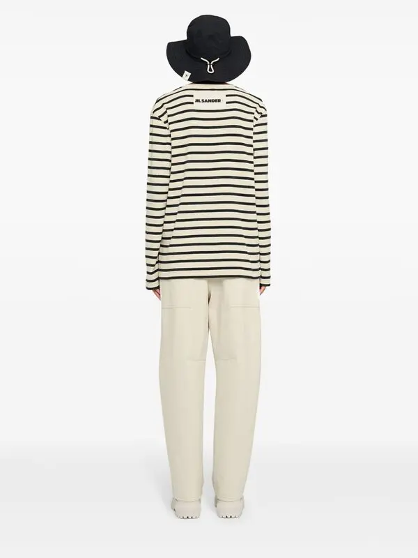 JIL SANDER Stripe-print Cotton T-shirt