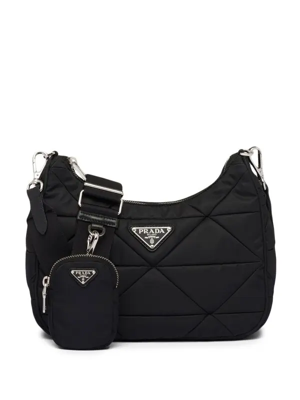 Prada Padded Re-nylon Shoulder Bag - Black