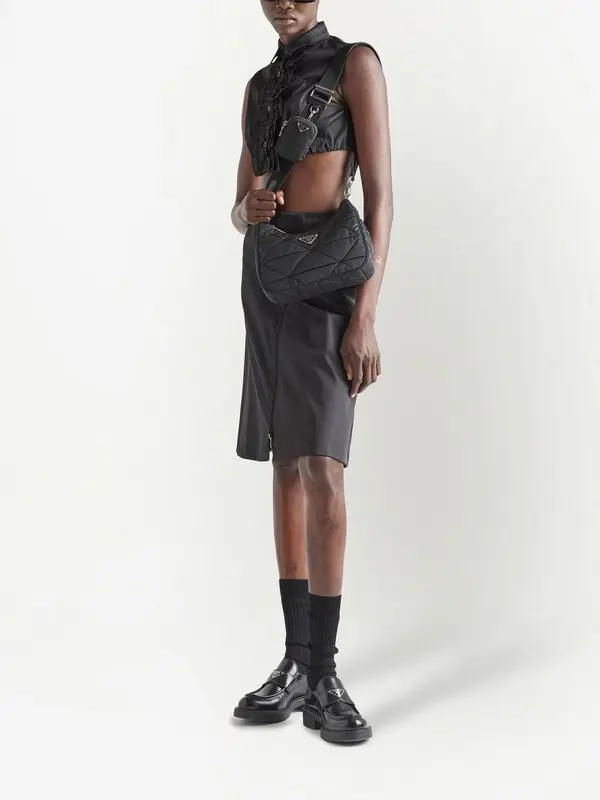 Prada Padded Re-nylon Shoulder Bag - Black