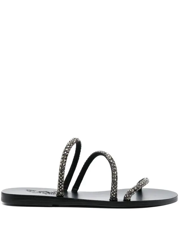 ANCIENT GREEK SANDALS Polytimi Crystal-embellished Sandals - Black
