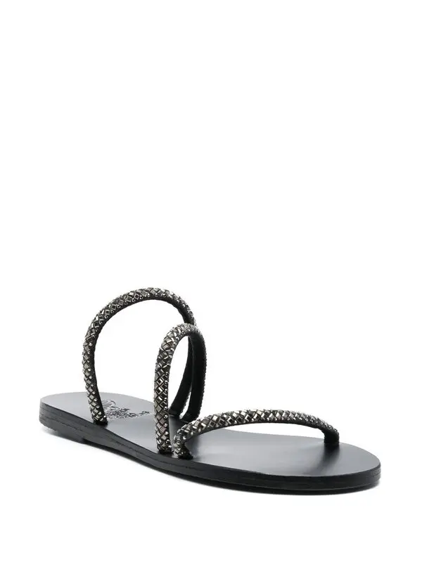 ANCIENT GREEK SANDALS Polytimi Crystal-embellished Sandals - Black