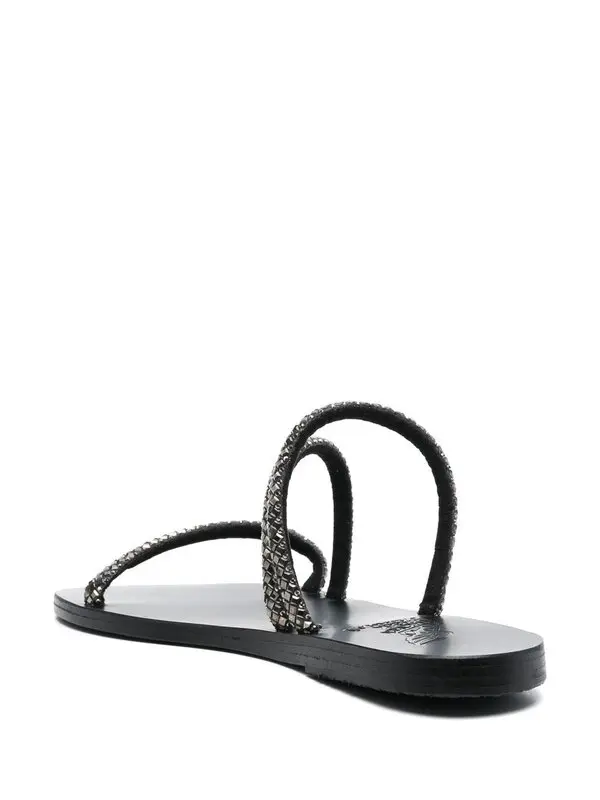 ANCIENT GREEK SANDALS Polytimi Crystal-embellished Sandals - Black