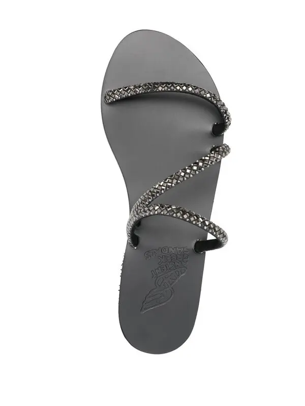 ANCIENT GREEK SANDALS Polytimi Crystal-embellished Sandals - Black