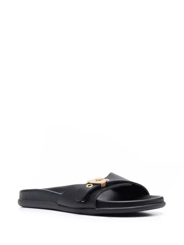 ANCIENT GREEK SANDALS Odi Slides - Black