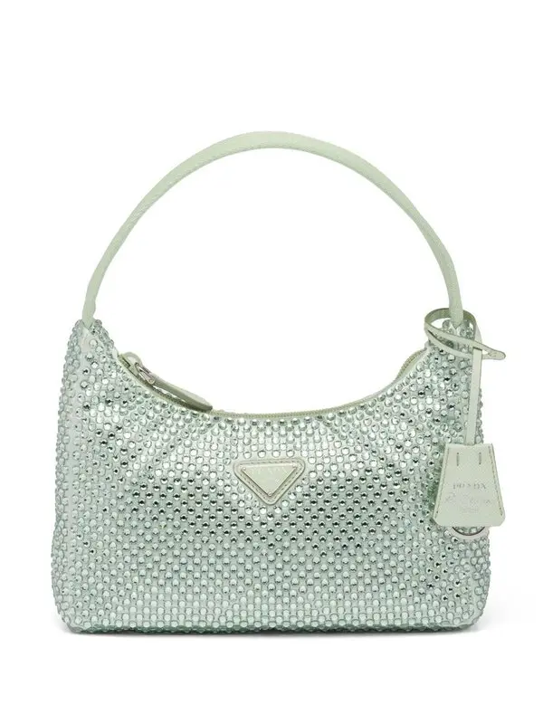 Prada Re-edition 2000 Crystal-embellished Shoulder Bag