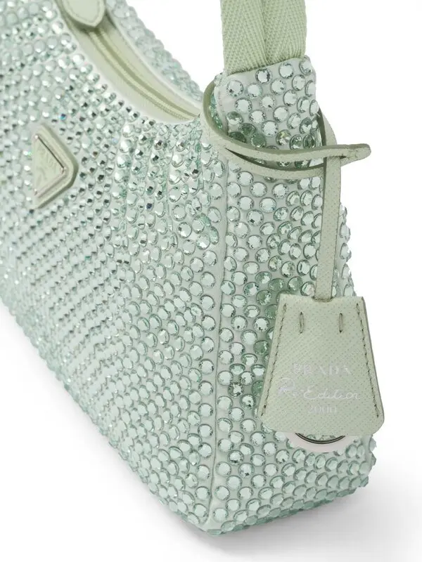 Prada Re-edition 2000 Crystal-embellished Shoulder Bag