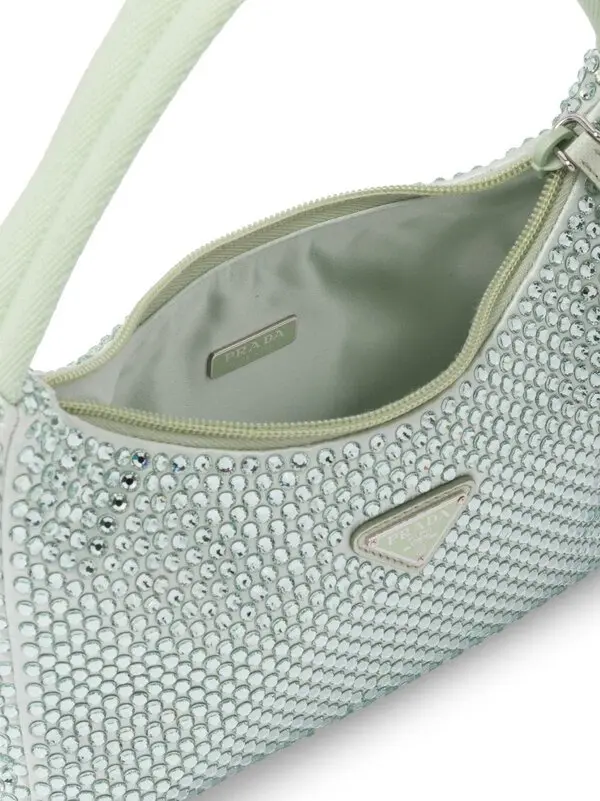 Prada Re-edition 2000 Crystal-embellished Shoulder Bag
