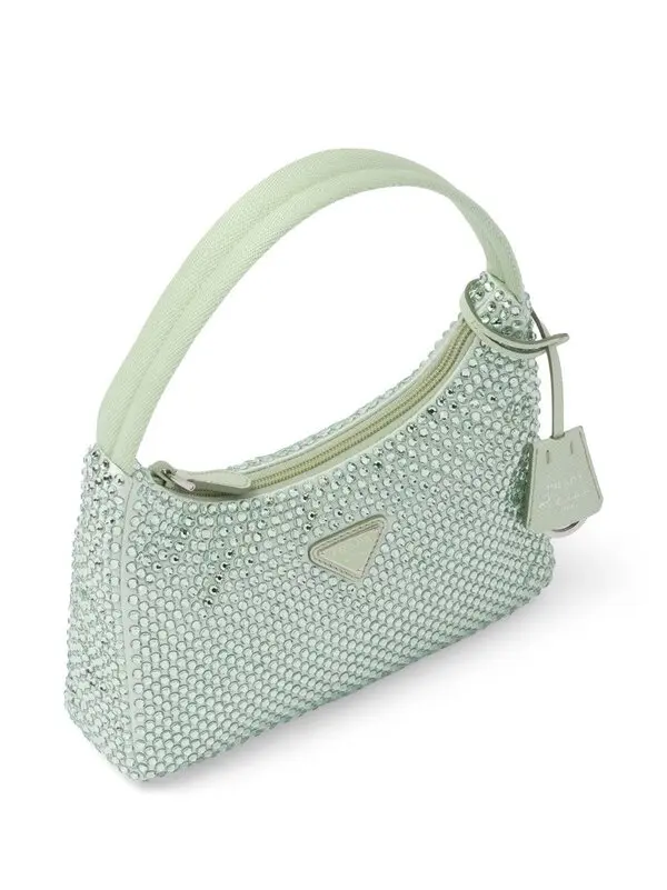 Prada Re-edition 2000 Crystal-embellished Shoulder Bag