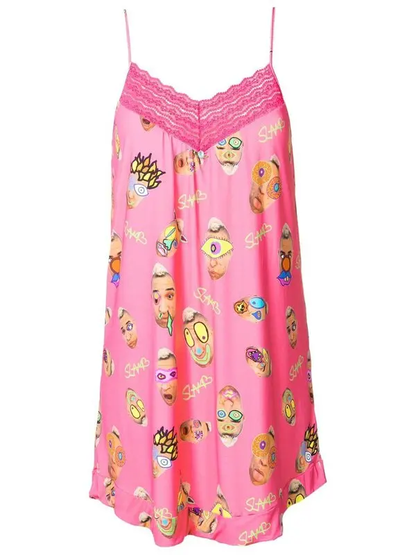 AMIR SLAMA Graphic-print Camisole Nightdress - Pink