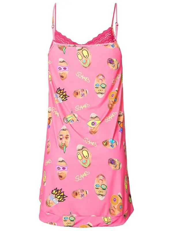 AMIR SLAMA Graphic-print Camisole Nightdress