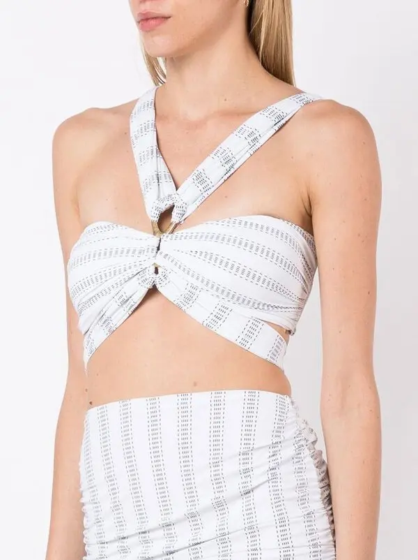 AMIR SLAMA Striped Bandeau Bikini Top