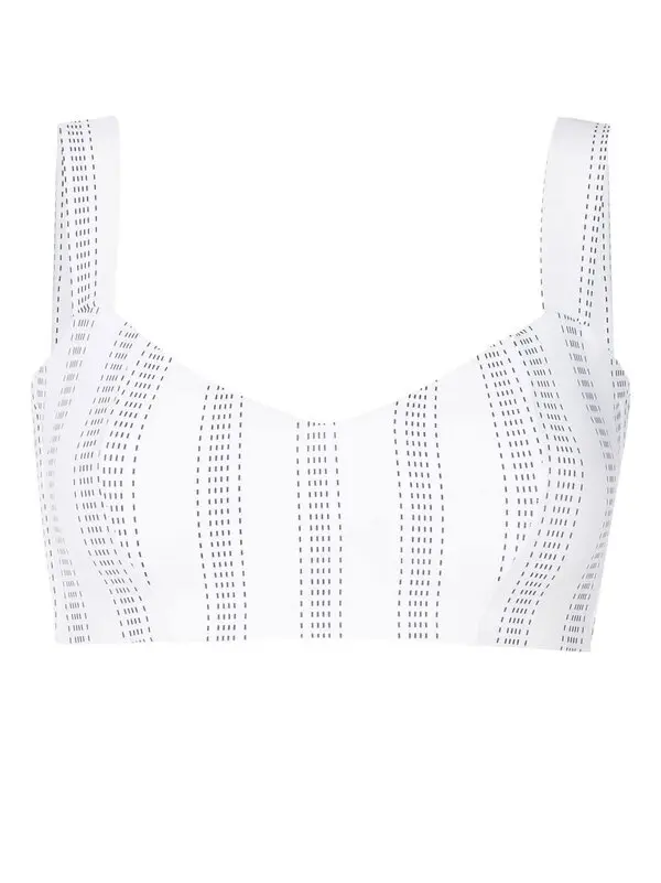 AMIR SLAMA Striped Bikini Top - White
