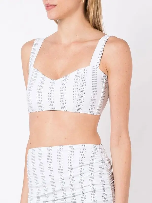 AMIR SLAMA Striped Bikini Top