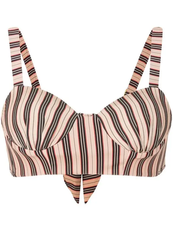 AMIR SLAMA Stripe-print Bustier Top
