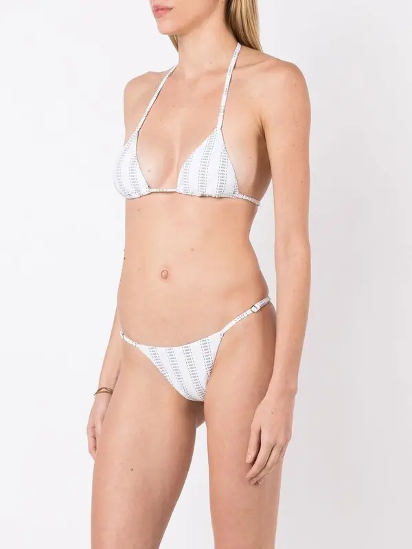 AMIR SLAMA Stripe-print Bikini Set