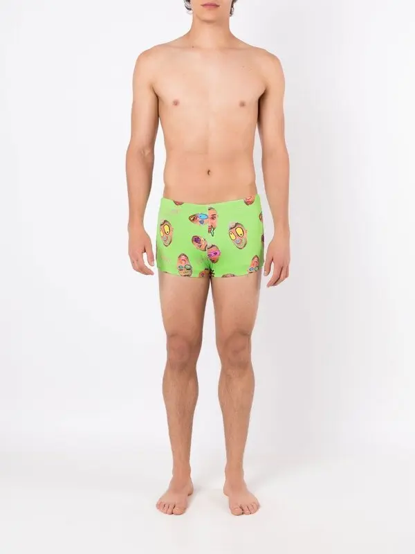 AMIR SLAMA Abstract-print Swimming Trunks