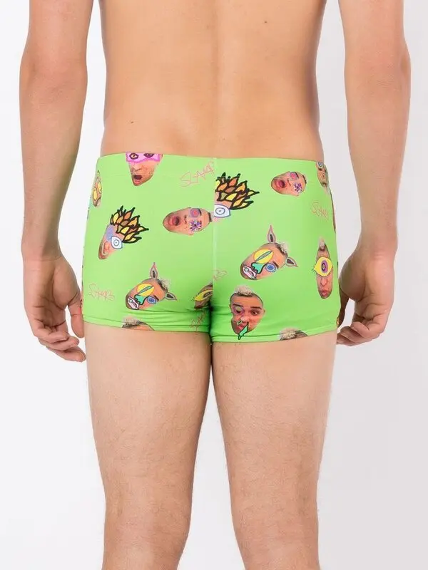 AMIR SLAMA Abstract-print Swimming Trunks