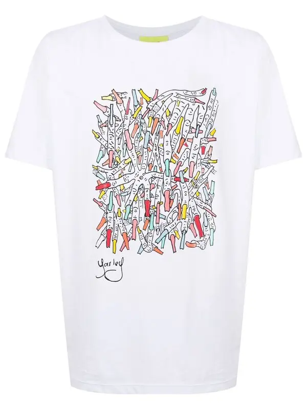 AMIR SLAMA Graphic-print Cotton T-shirt - White