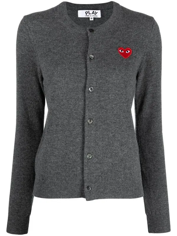 Play Comme Des Garcon Heart-patch Cardigan