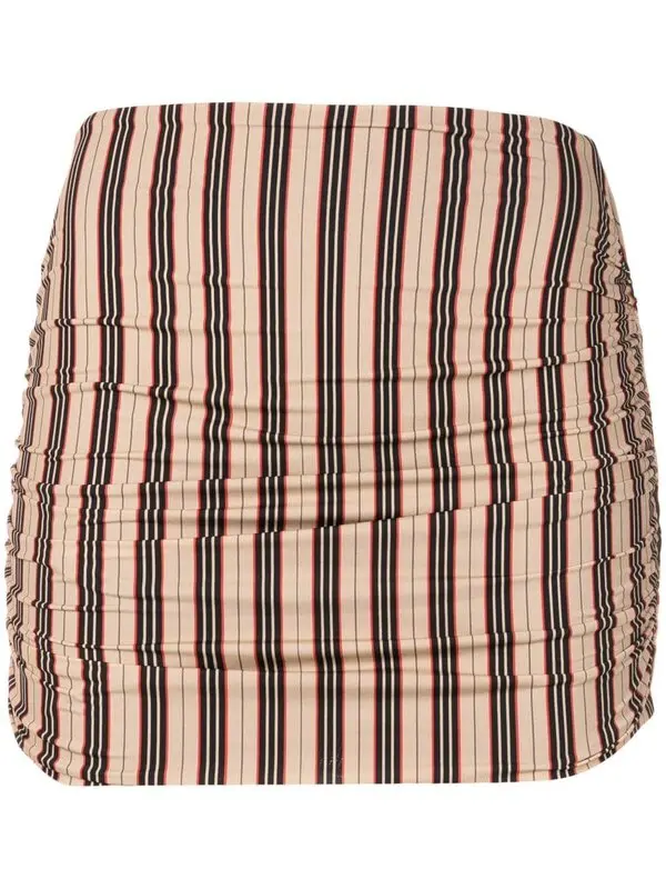 AMIR SLAMA Stripe-print Mini Skirt - Multicolour