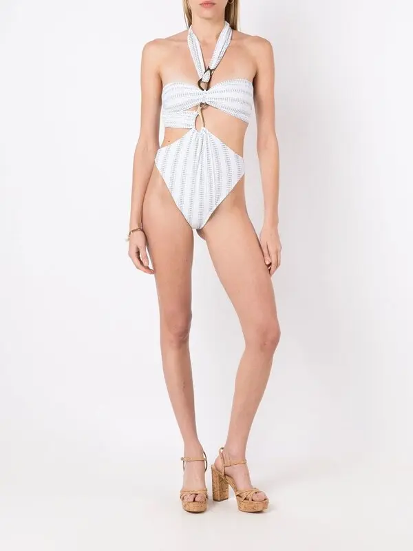 AMIR SLAMA Asymmetric Halter-neck Swimsuit