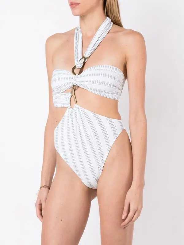 AMIR SLAMA Asymmetric Halter-neck Swimsuit