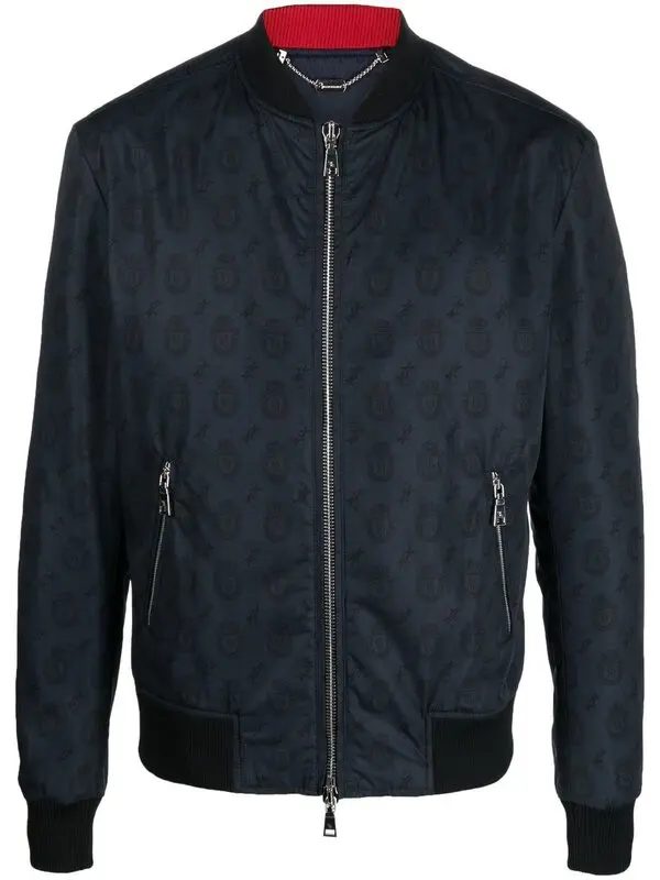 BILLIONAIRE Crest Monogram-print Bomber Jacket