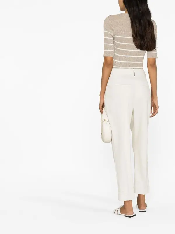 Brunello Cucinelli High-waisted Cropped Trousers
