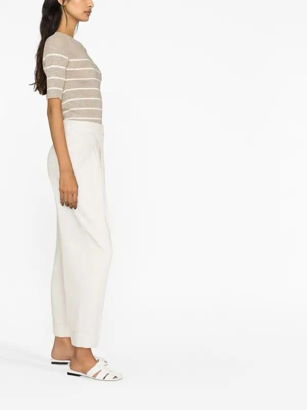 Brunello Cucinelli High-waisted Cropped Trousers