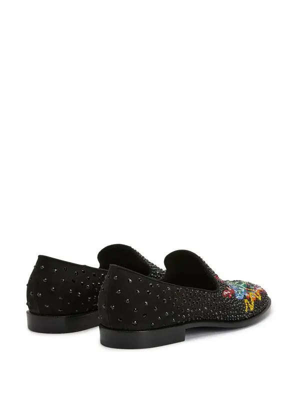 GIUSEPPE ZANOTTI Dragon Crystal Rhinestone-embellished Loafers