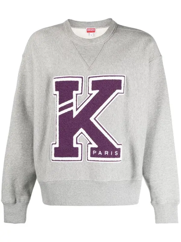 Kenzo Logo-patch Detail Sweatshirt - Grey