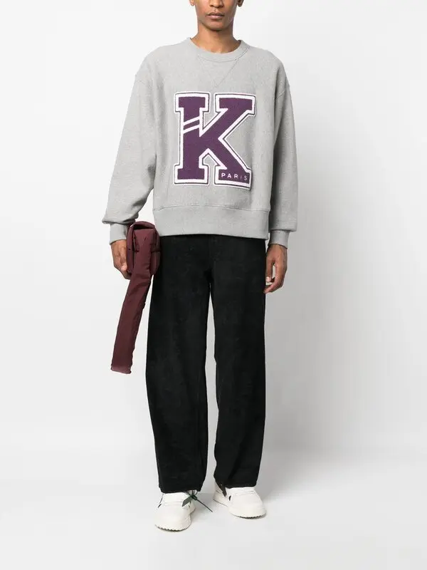 Kenzo Logo-patch Detail Sweatshirt - Grey
