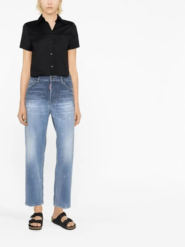 Dsquared2 Distressed Straight-leg Jeans