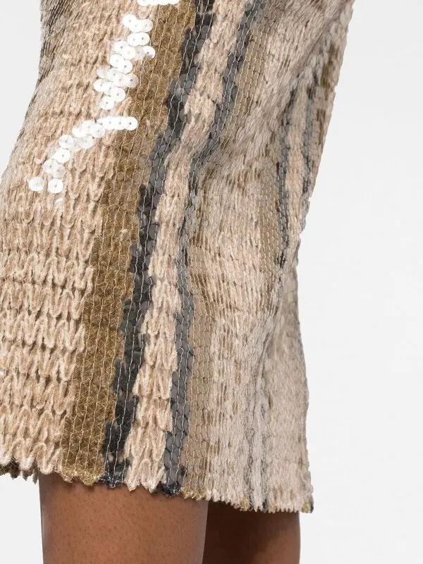 Brunello Cucinelli Sequinned Pencil Midi Skirt