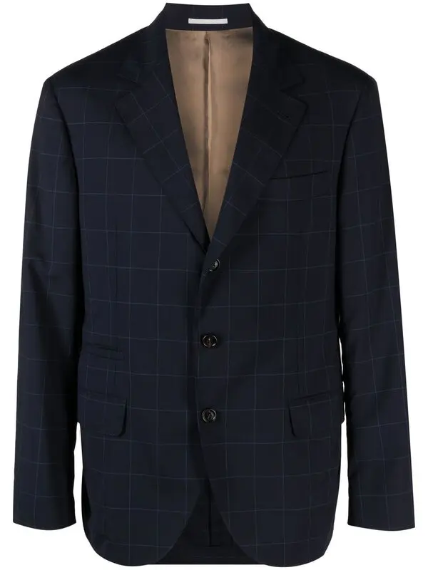 Brunello Cucinelli Single-breasted Checked Tailored Blazer