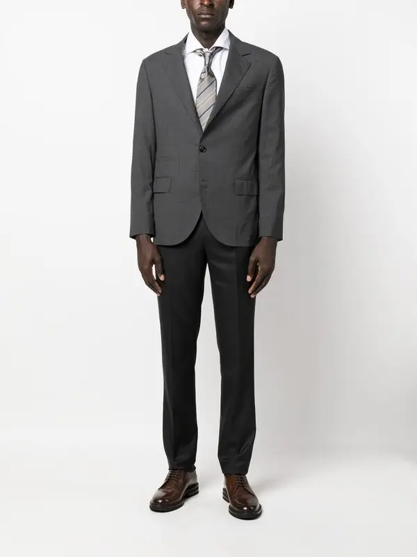 Brunello Cucinelli Fine-check Tailored Blazer - Grey