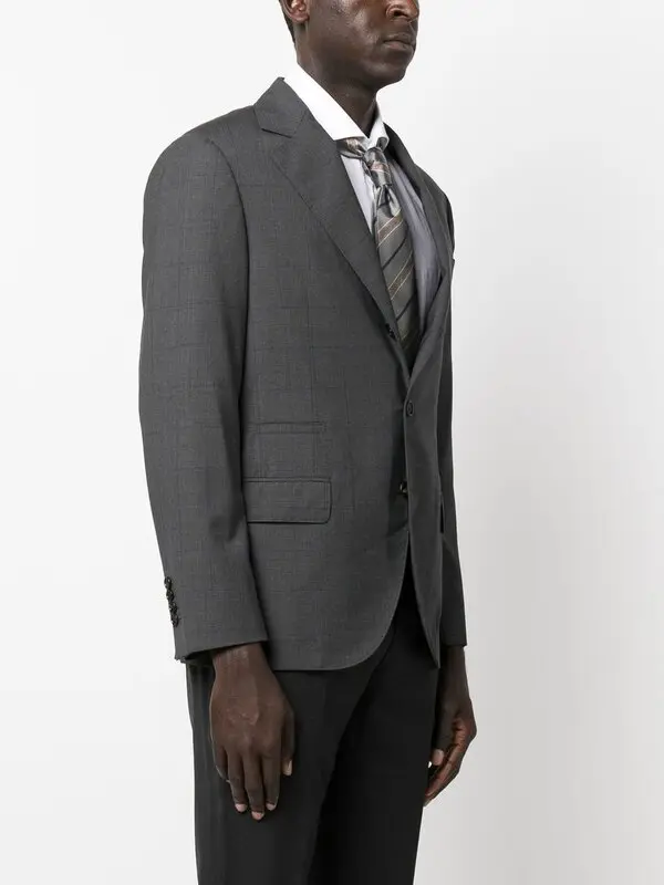 Brunello Cucinelli Fine-check Tailored Blazer - Grey