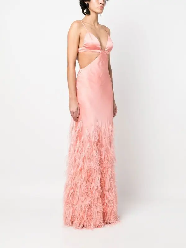 Cult Gaia Raisa Feather-trim Gown - Pink
