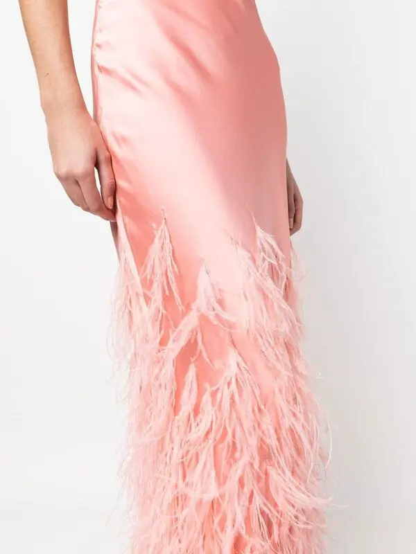 Cult Gaia Raisa Feather-trim Gown - Pink