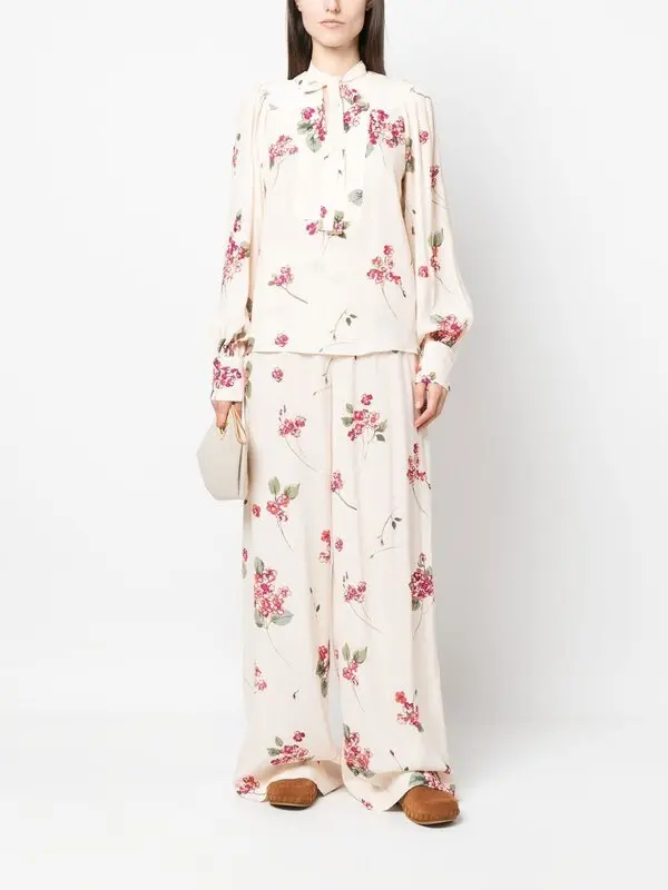 TWINSET Floral-print Palazzo Trousers