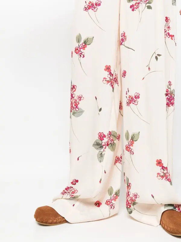 TWINSET Floral-print Palazzo Trousers