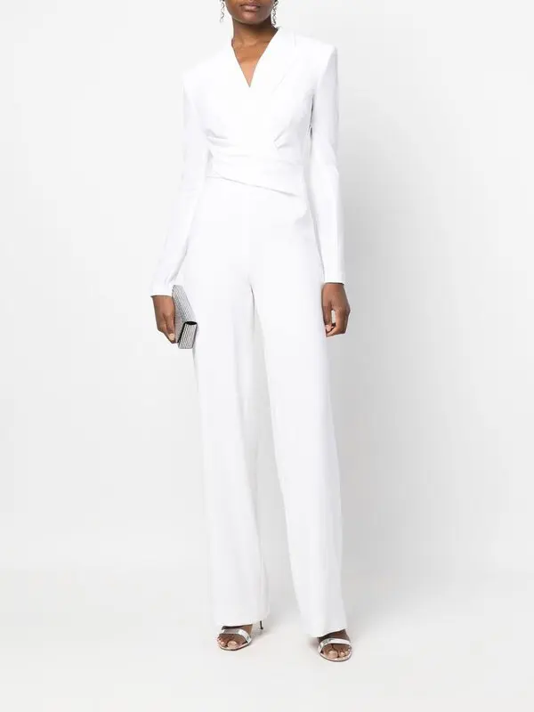 Talbot Runhof Long-sleeve Wrap Jumpsuit