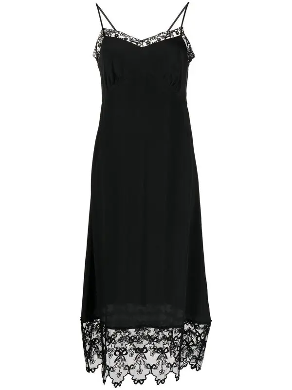 Simone Rocha Lace-trim Slip Dress - Black