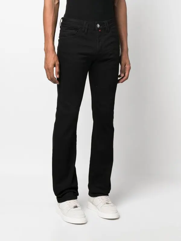 BILLIONAIRE Straight-leg Jeans With Embroidered Logo - Black