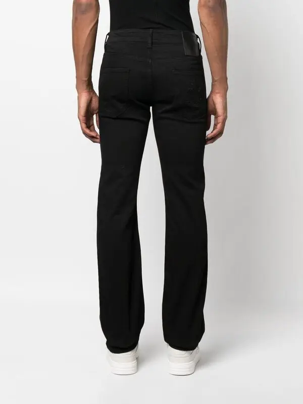 BILLIONAIRE Straight-leg Jeans With Embroidered Logo - Black
