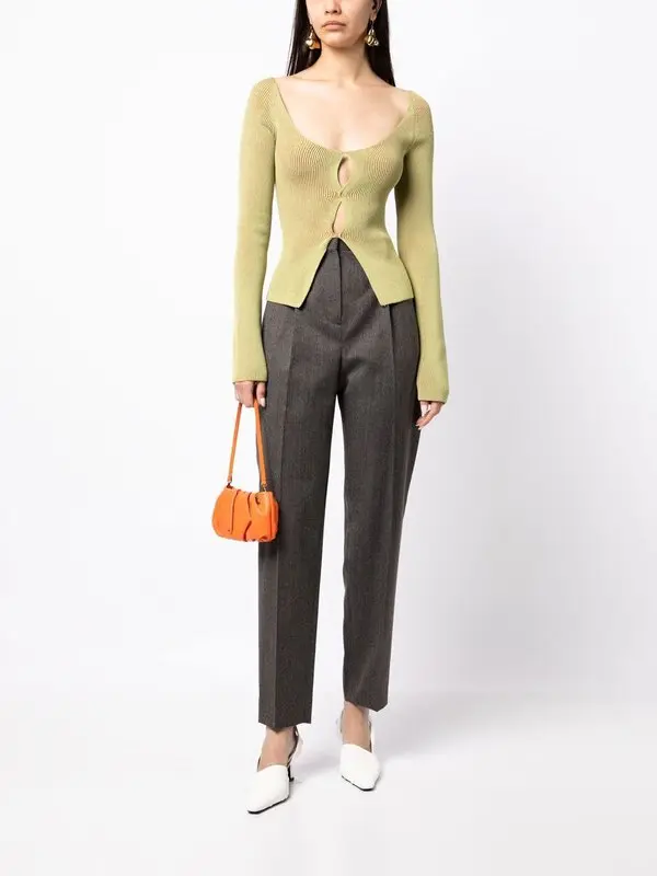 Tory Burch High-waisted Tapered Trousers - Grey