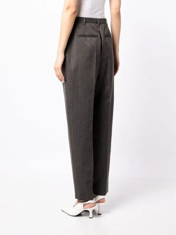 Tory Burch High-waisted Tapered Trousers - Grey