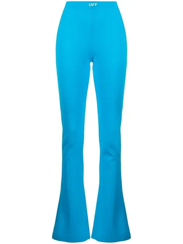Off-White Sleek Side-split Leggings - Blue