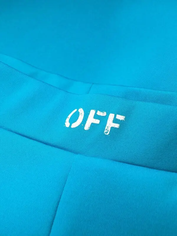 Off-White Sleek Side-split Leggings - Blue